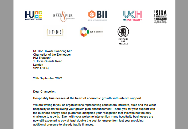 IN FULL: Hospitality leaders write to Chancellor calling for action